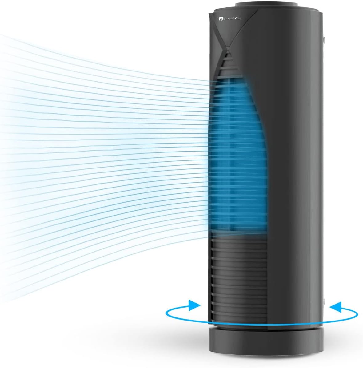 CUQOO 14 inch Table Top Tower Fan - 80° Bladeless Oscillating Fan with ...