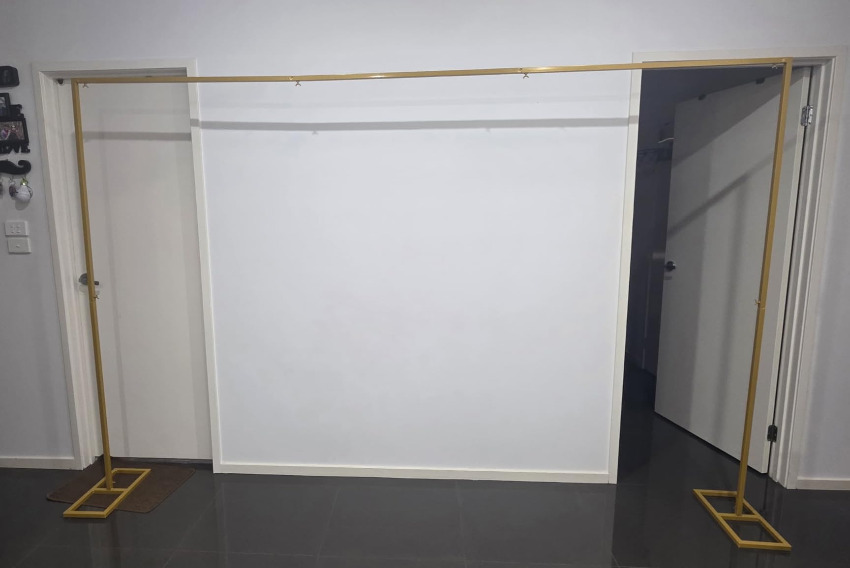 10FT Wedding Arch Metal Backdrop Stand with Adjustable Square Backdrop ...