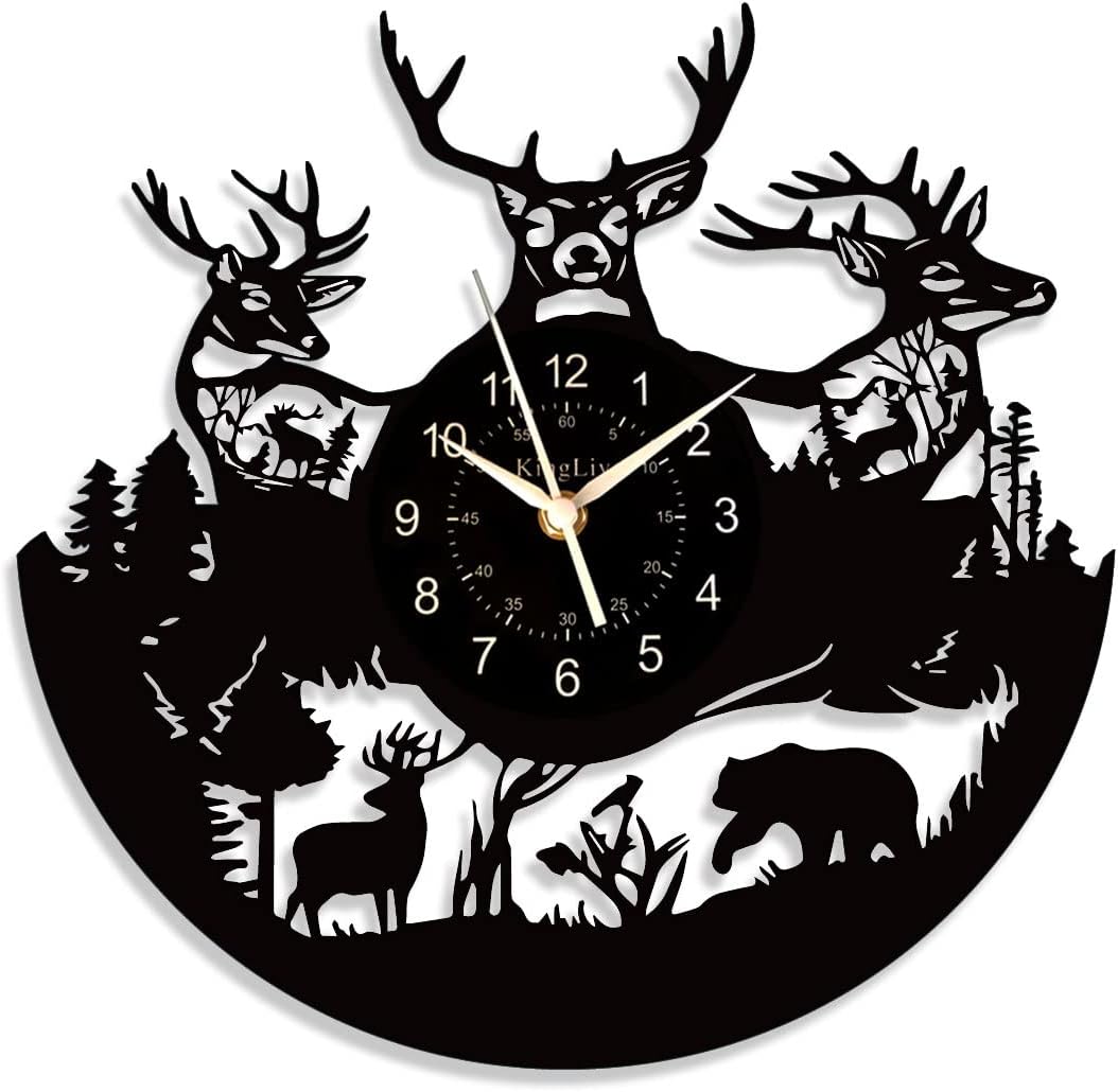 Amazon.com: Collections Etc Lovely Deer Analog Hanging Wall Clock with ...