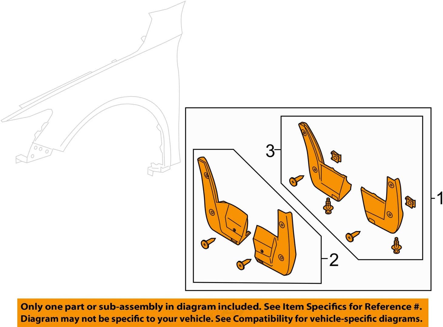 Amazon.com: Genuine Honda Parts 08P00-TVA-100 Splash Guard Set, 1 Pack ...