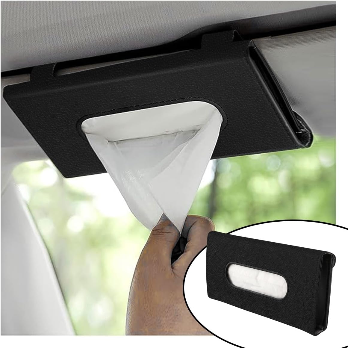 Amazon.com: JOYCOURT Car Tissue Holder, Premium PU Leather Hanging ...