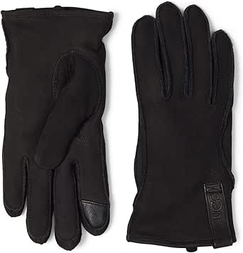 UGG Leather Clamshell Logo Gloves with Conductive Tech Palm Black MD at ...