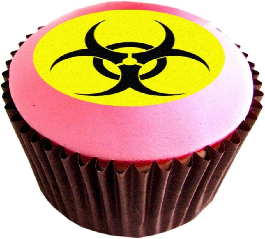 Amazon.com: 12 X BIOHAZARD 38mm (1.5 Inch) PRE-CUT Cake Toppers ...