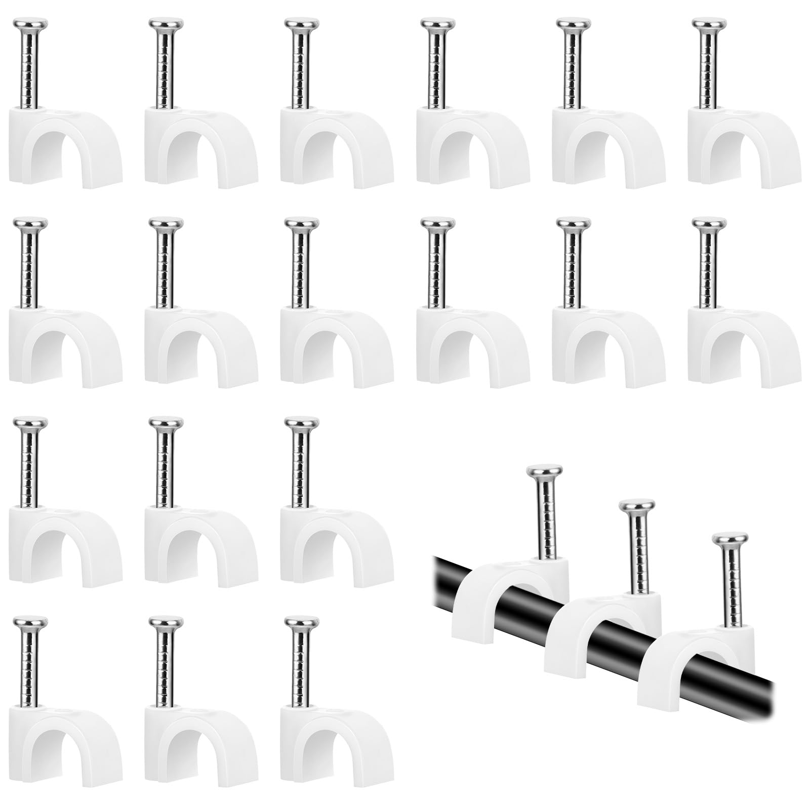 Amazon.com: Molain 100 Pack Cable Wire Clips, 4mm 6mm 8mm 10mm Cable ...