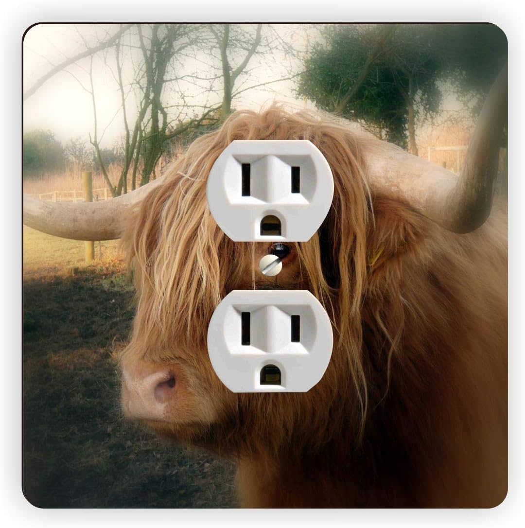 Highland Cow - Outlet Plate Cover - Outlet Cover Switch Plate - Outlet ...