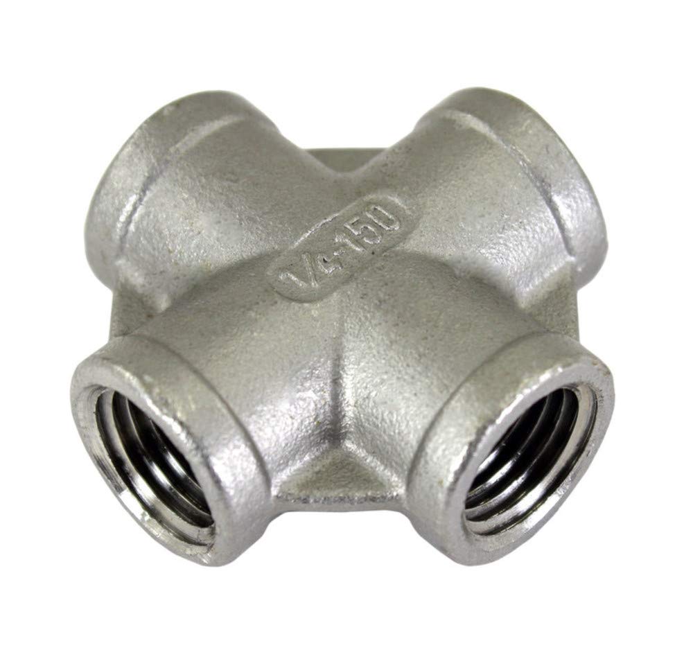 Snapklik.com : Cross 1/4" Female NPT Stainless Steel Pipe Fitting