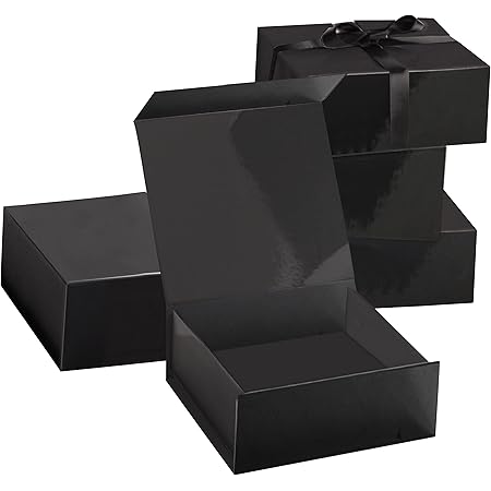Amazon.com: 5 Pack Black Hard Gift Box with Magnetic Closure Lid 7" x 5 ...