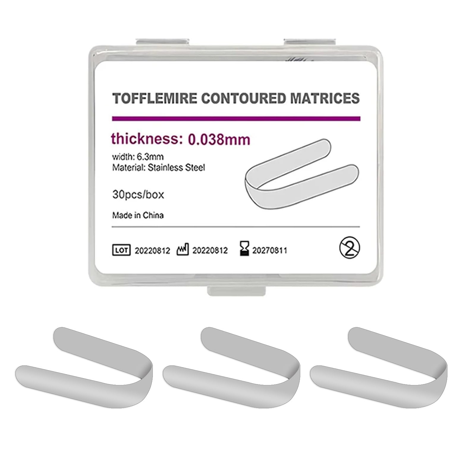 Snapklik.com : Windplusya 30Pcs Dental Tofflemire Matrix Bands, Metal ...