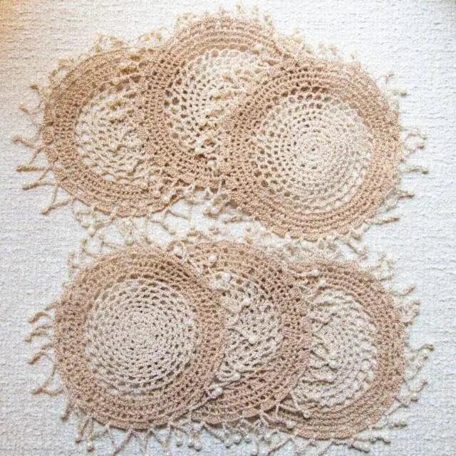 Buy Hamari Asha Antique Gold with Silver Crochet Glass Cover (Set of -6 ...