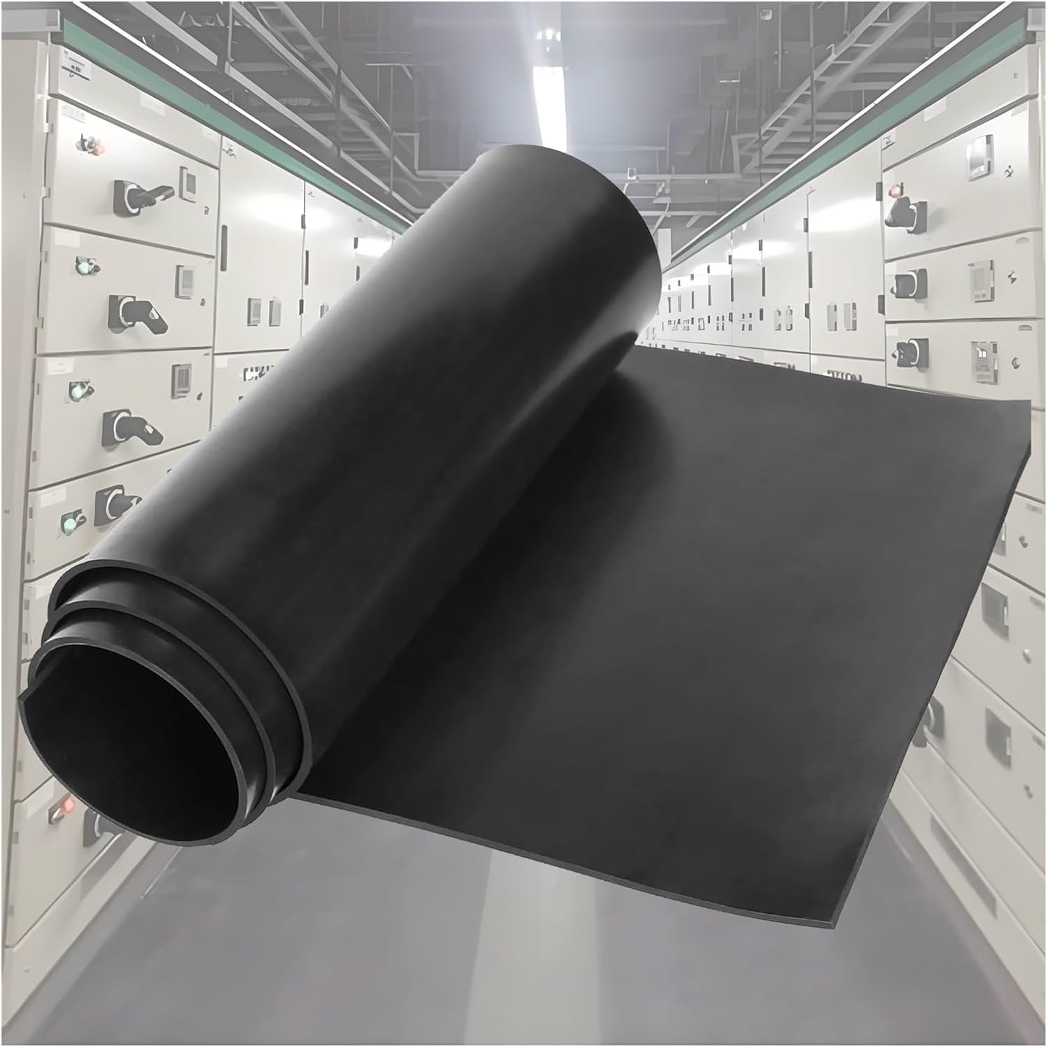 3.3 Ft Rubber Matting Roll, Black/Red/Green Industrial High Voltage ...