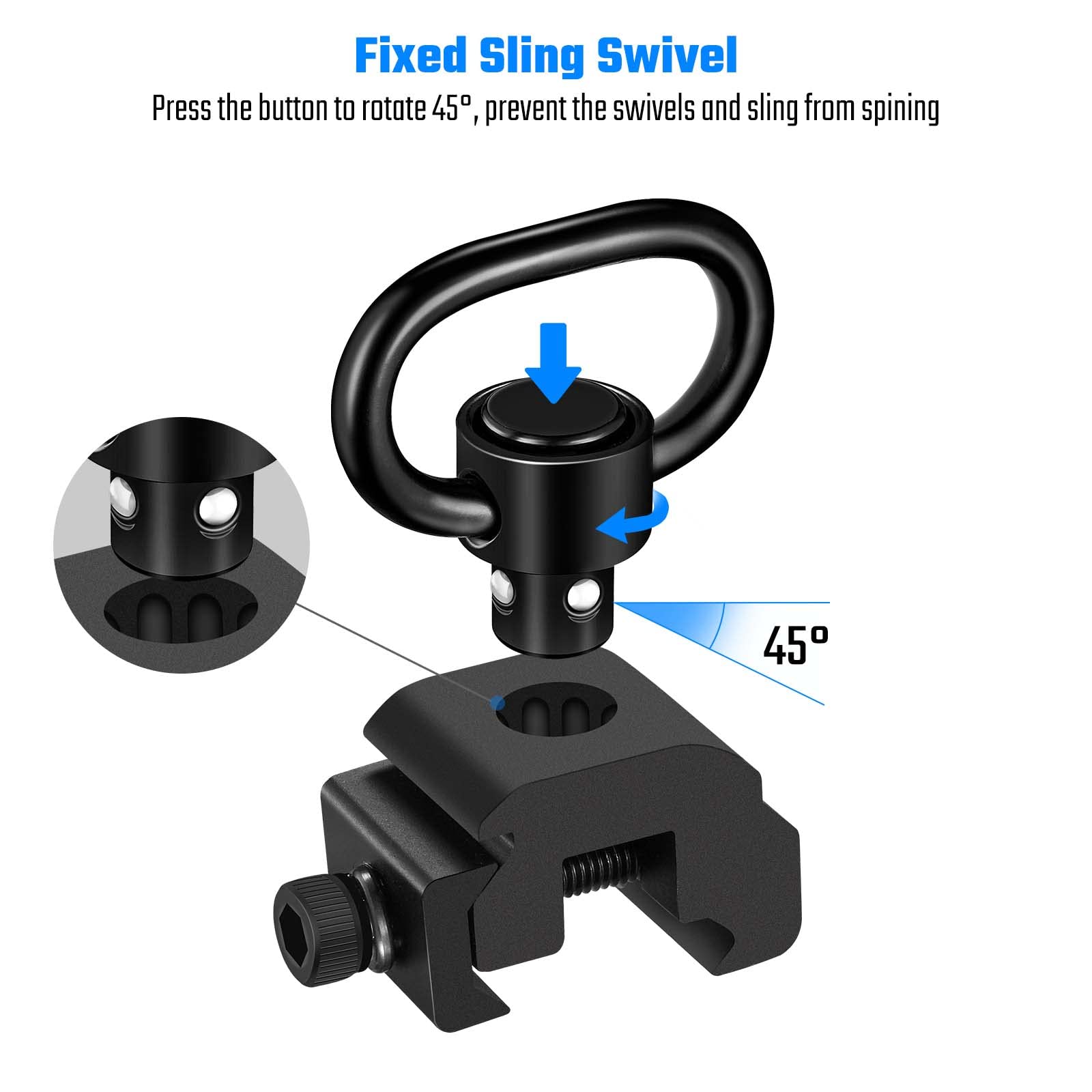 Snapklik.com : EZshoot Picatinny Sling Mount 2PCS, Anti-Rotation ...