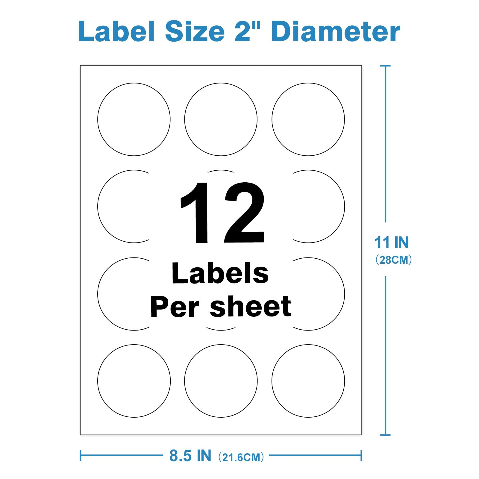 Snapklik.com : 2" Circle Sticker Labels, Round Printable Sticker Labels To Write On, Sticker ...