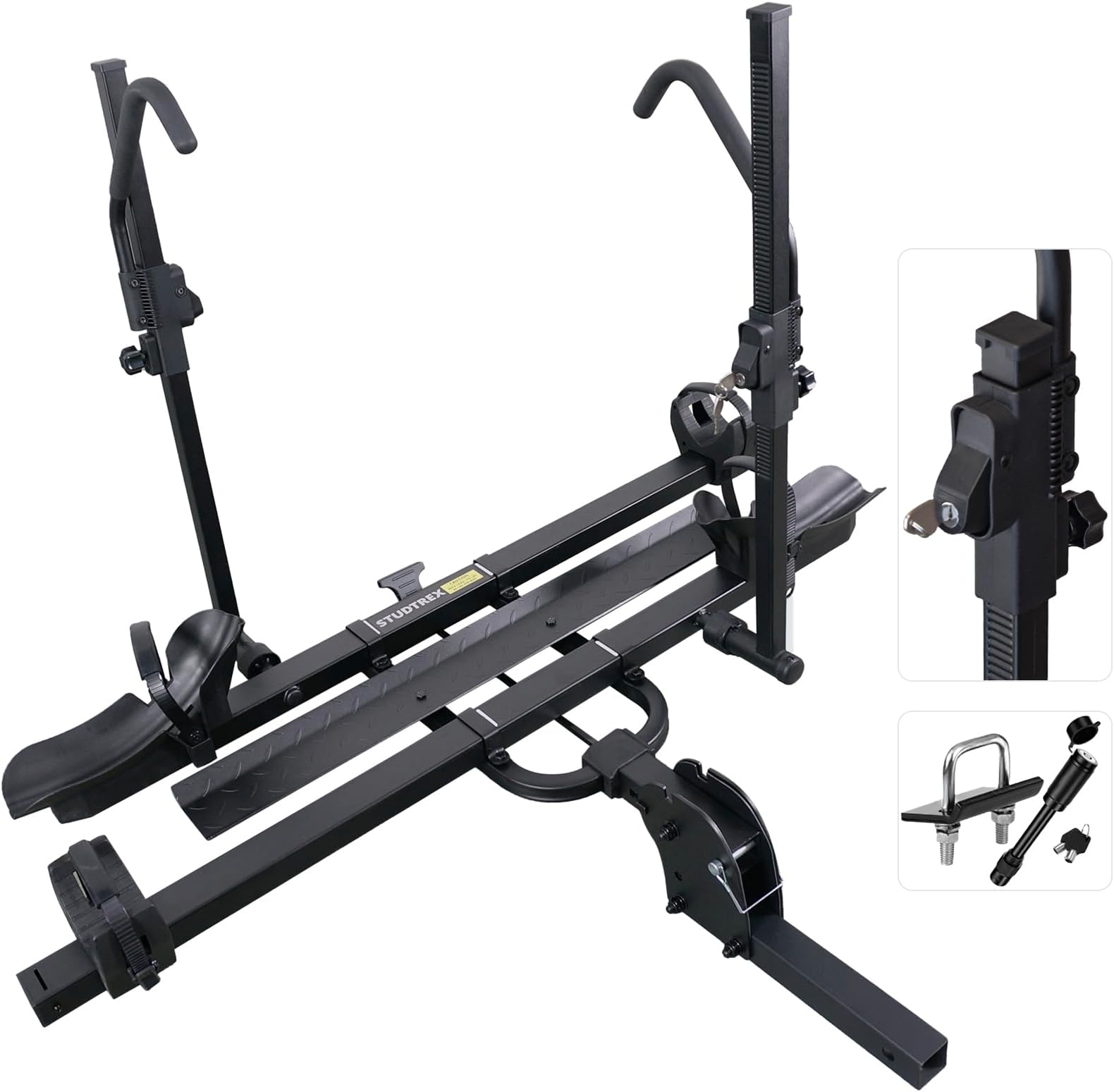 Amazon.com: STUDTREX TRAILV2 Hitch Mount 2-Bike Rack with Bike Ramp - Tilt, Fold, Anti-Theft ...