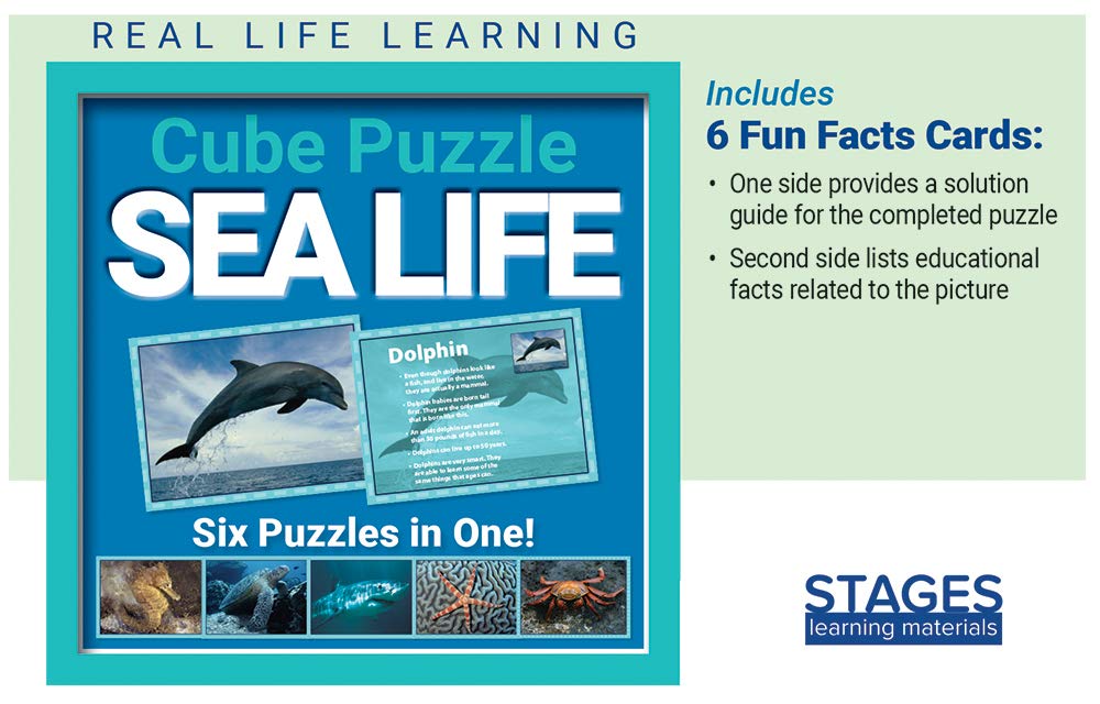 Snapklik.com : Stages Learning Real Picture Sea Life Wooden Cube ...