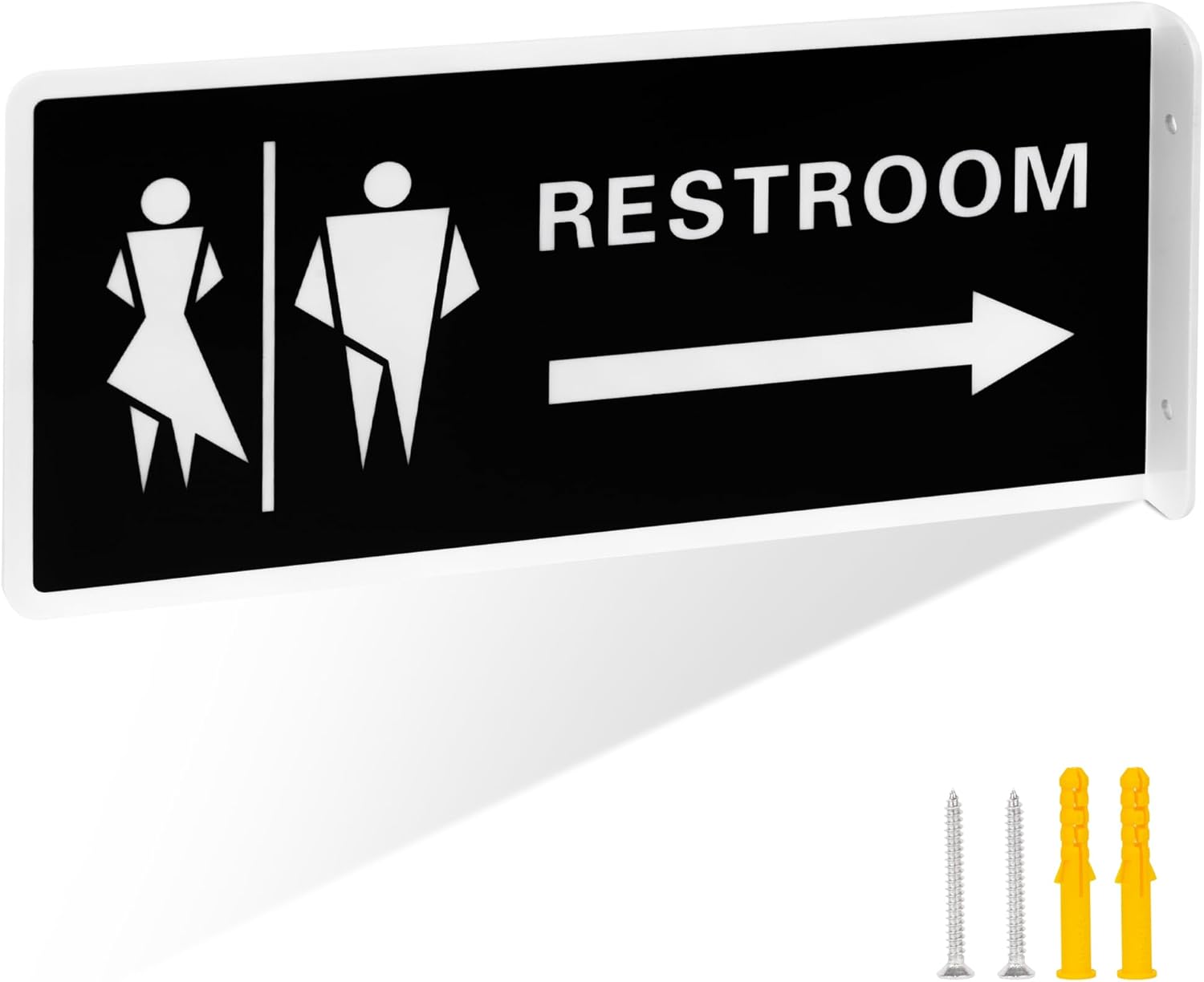 Amazon.com : Double Sided Metal Restroom Sign, Aluminum Bathroom Sign ...