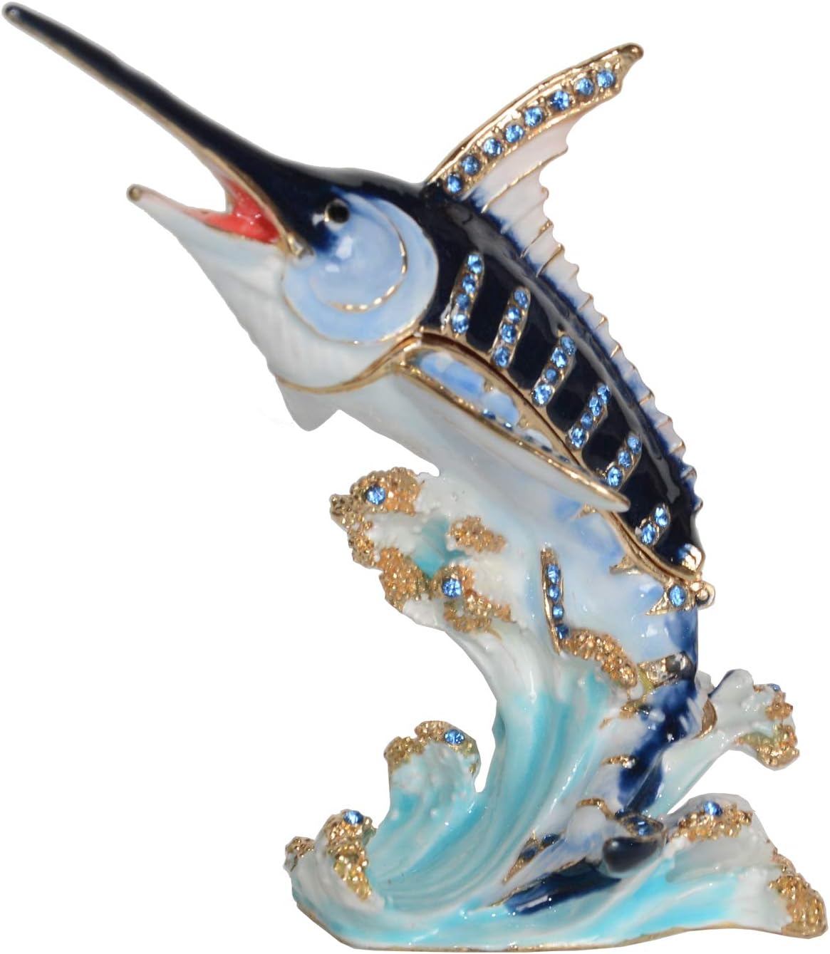 Amazon.com: MIXDOM Blue Marlin Fish Trinket Box Jewelry Box Hand ...