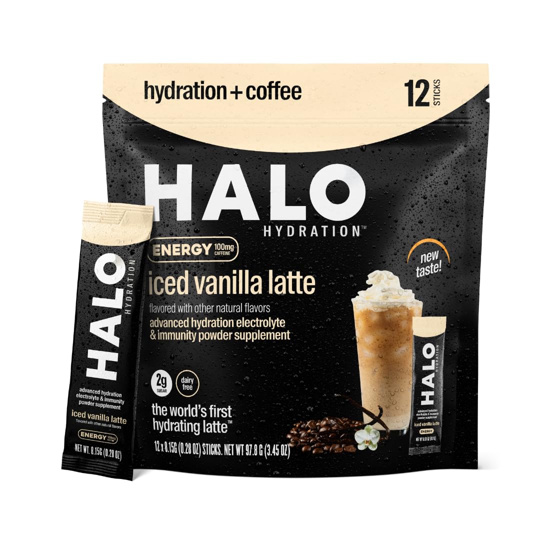 Amazon.com: HALO Sport Iced Vanilla Latte - Instant Energy Drink Powder ...