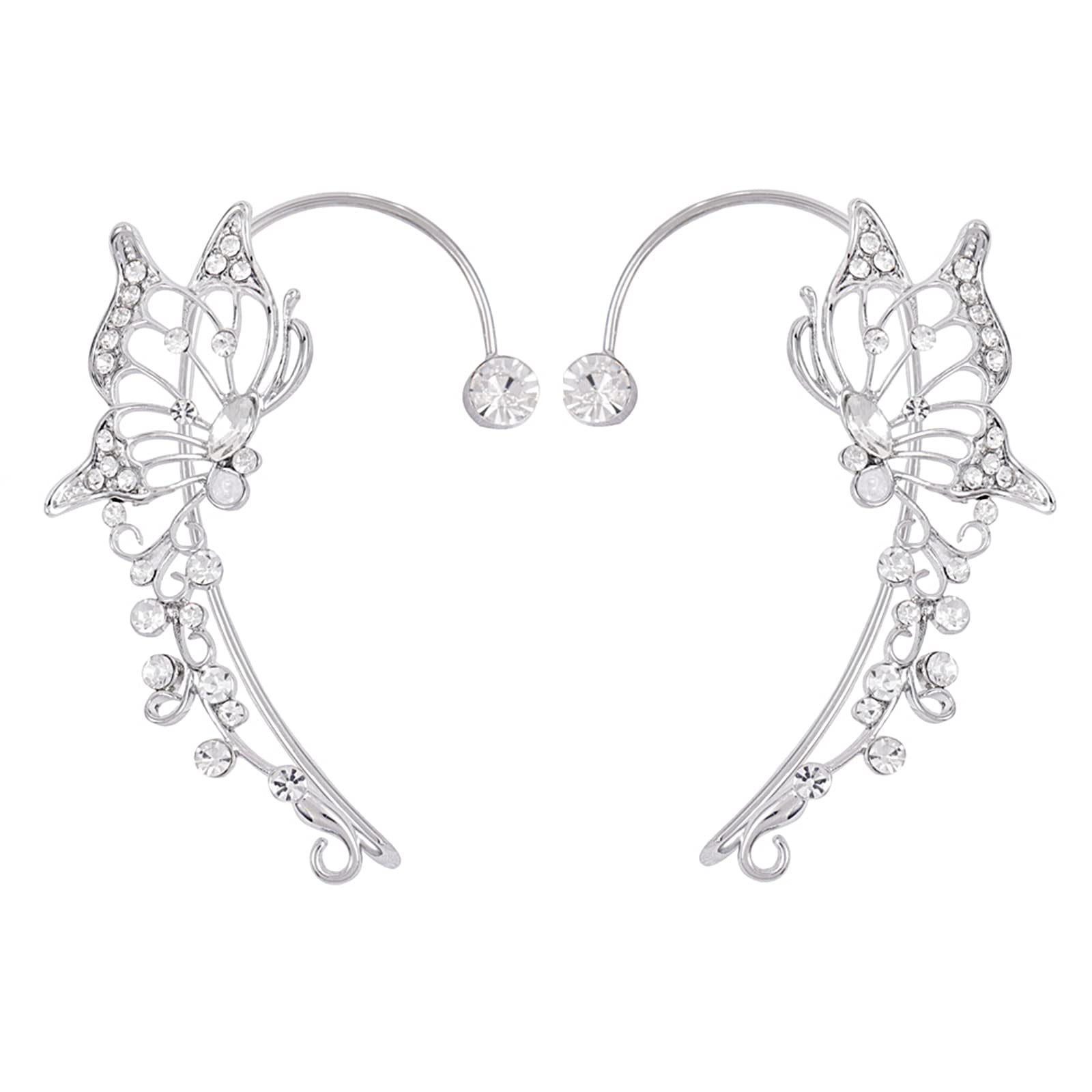 Amazon.com: 2 Pcs Butterfly Ear Cuff Earrings for Women Non Piercing ...