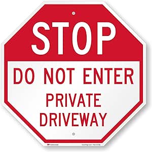 Amazon.com : SmartSign 18 x 18 inch “Stop - Do Not Enter, Private ...