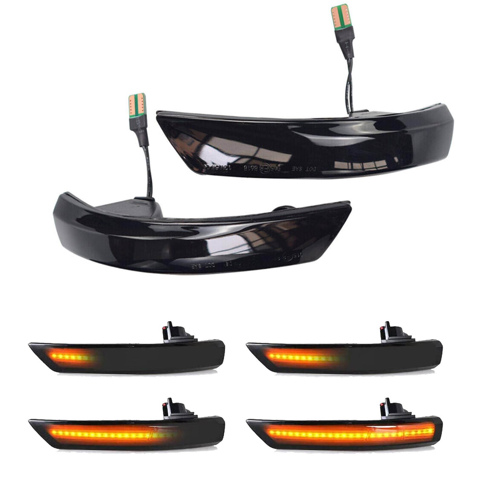2PCS Dynamic Turn Signal Light LED Side Wing Rearview Mirror Indicator ...