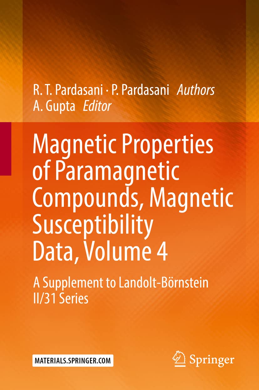 Magnetic Properties of Paramagnetic Compounds, Magnetic Susceptibility ...