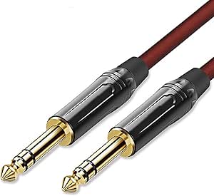 Amazon.co.jp: Large 3 Core Audio Cable 6.5MM Guitar 2 Channel Stereo ...