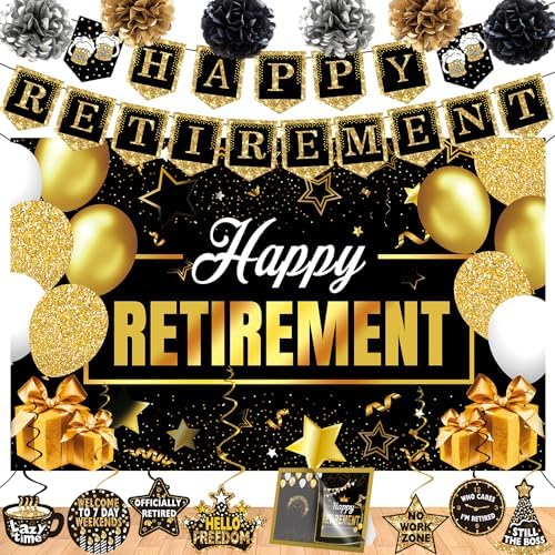 Amazon.com: 21Pcs Happy Retirement Party Decorations for Men Women,Red ...
