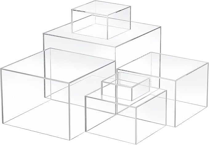 Amazon.com: Geelin 6 Pack Acrylic Risers for Display Acrylic Cube Boxes ...