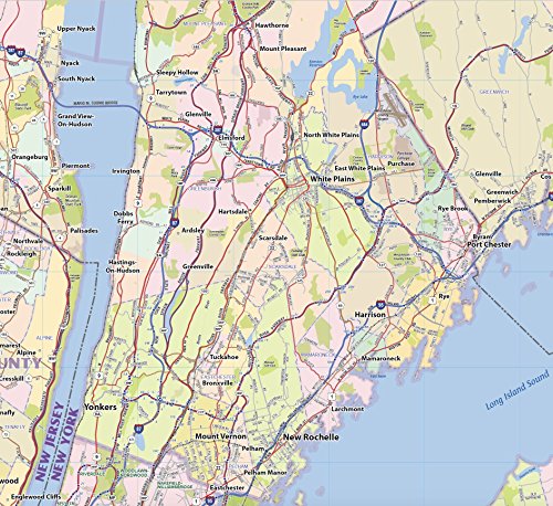 New York Metro Region Laminated Wall Map - Want It All