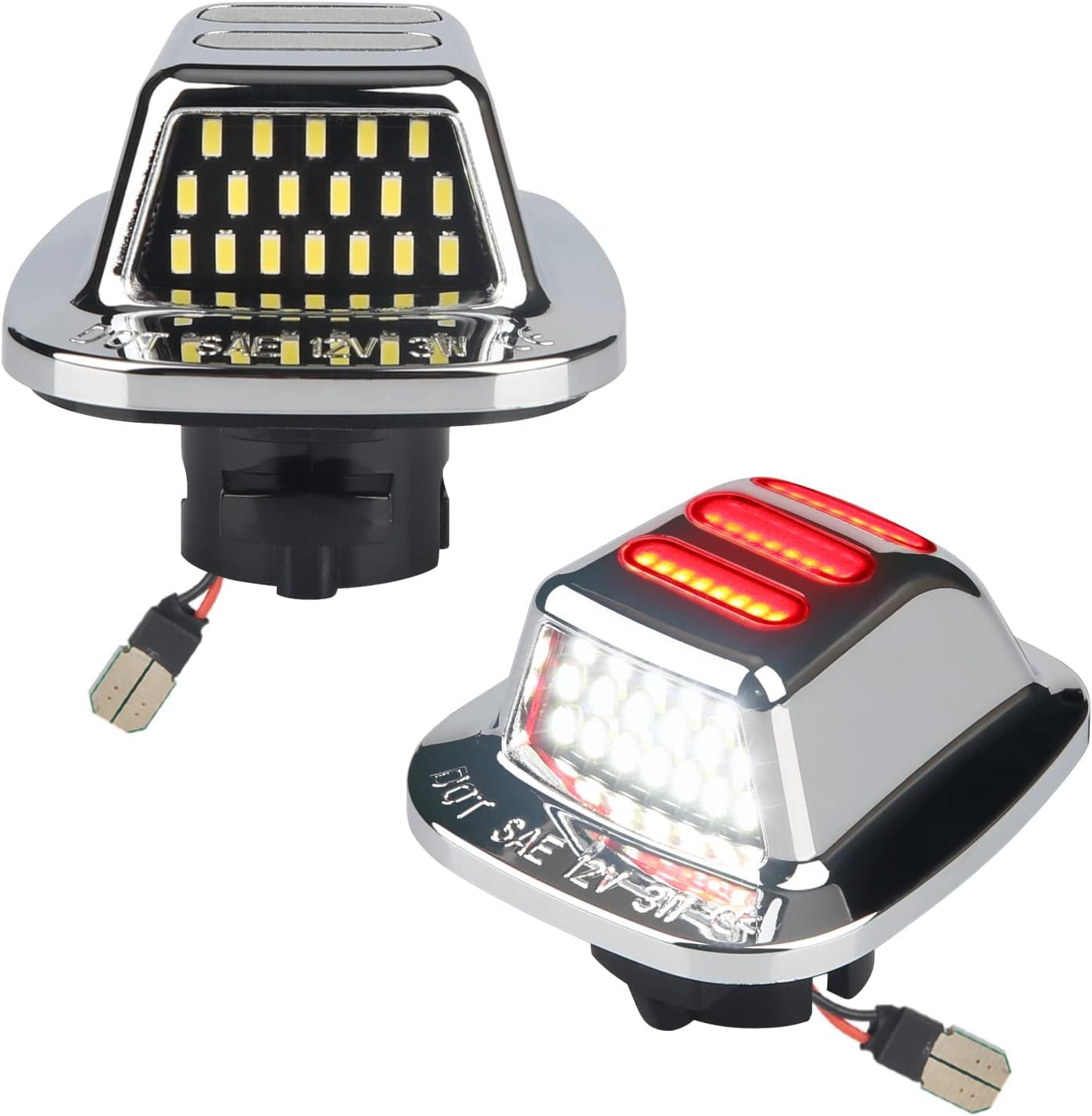 Amazon.com: MbuyDIY LED License Plate Light Lamp Assembly Chrome ...