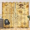 Buy SDOTPMT 55x90inch Treasure Map Window Curtain Vintage Nautical Map ...