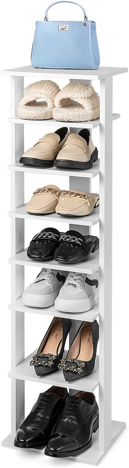 Amazon.com: Giantex 8-Tier Vertical Shoe Rack, Patented Corner Shoe ...