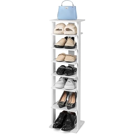 Amazon.com: Giantex 7-Tier Vertical Shoe Rack, Corner Shoe Storage ...