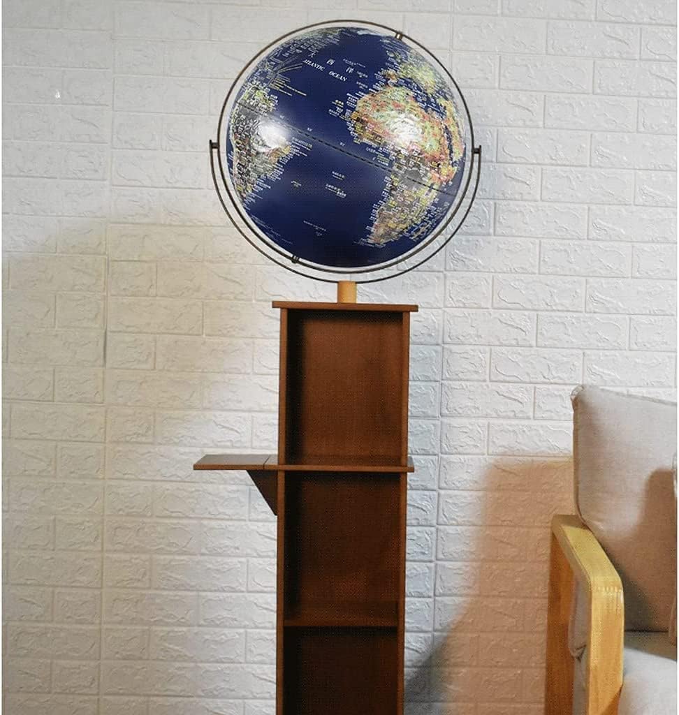 ZAJ Illuminated Antique Globe 2 in 1 Bookshelf 16.9» Dia Floor Standing ...