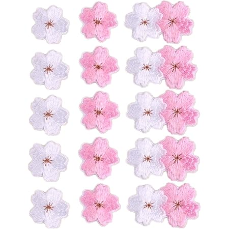Amazon.com: MSCFTFB 15 Pieces Sakura Iron on Patches Flower Embroidered ...