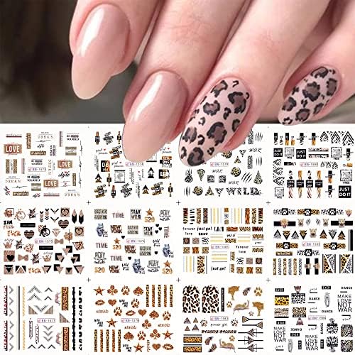 Amazon.com: Water Transferr Nail Stickers Leopard Print Nail Stickers ...