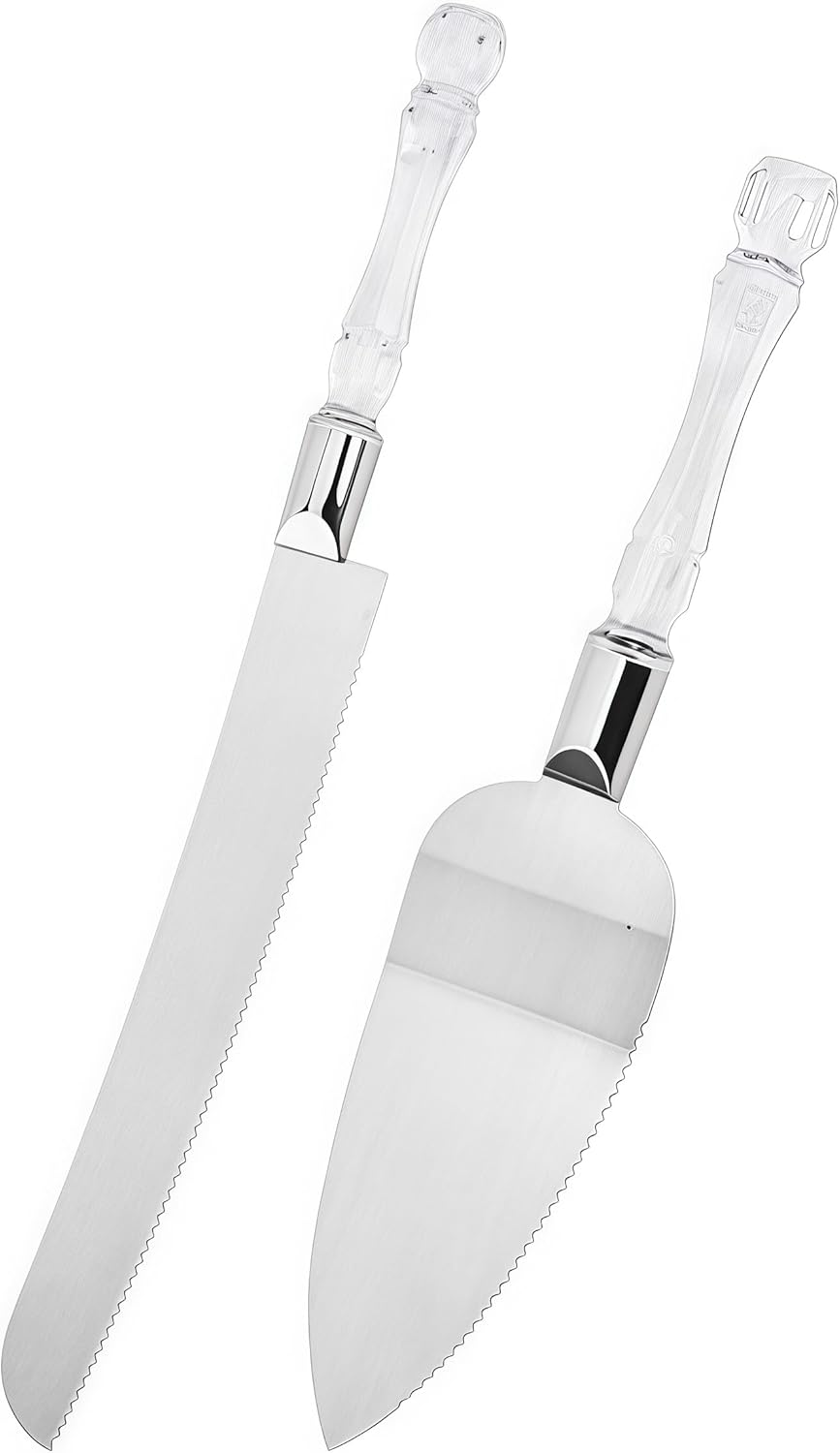 Amazon.com: Eugelrom Silver Crystal Cake Cutting Set for Wedding, 2 ...