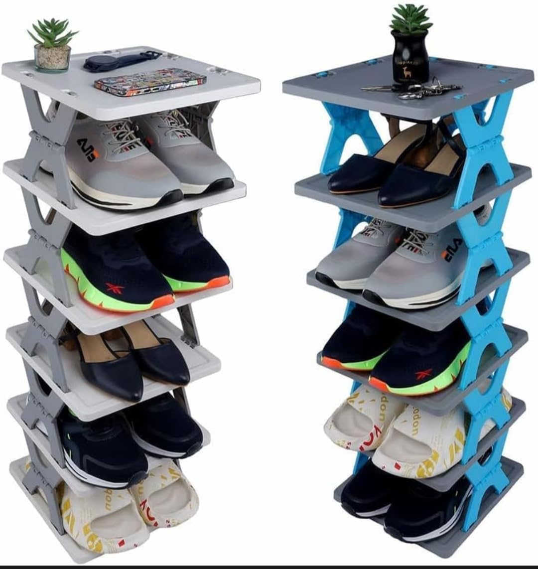 Harshraj 6 Layer Shoe Rack Foldable & Collapsible Heavy Duty Plastic ...