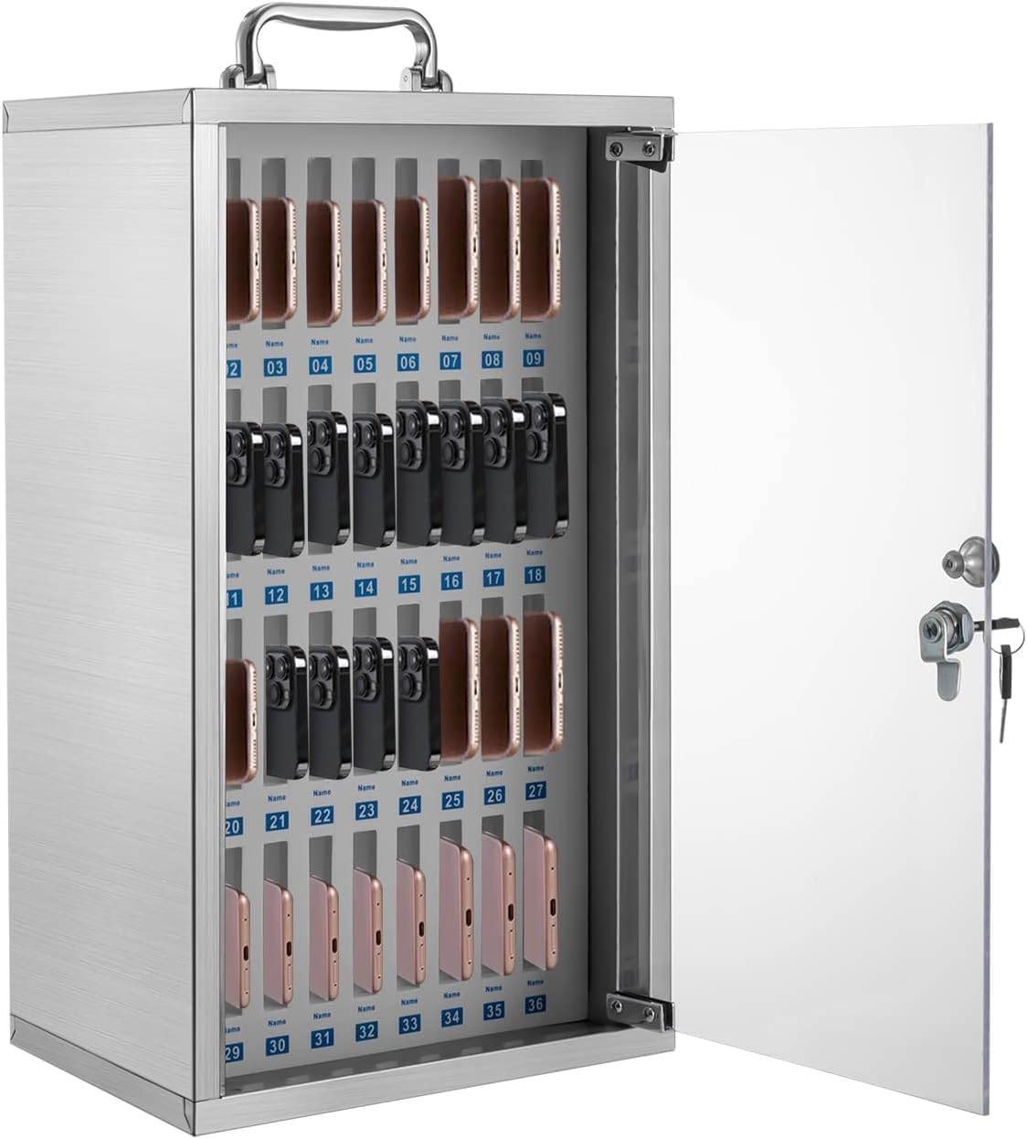 Amazon.com: HaroldDol Aluminum Alloy Cell Phones Storage Cabinet Wall ...