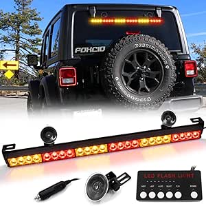 FOXCID - Barra de luz LED estroboscópica de emergencia de 68,6 cm, control de visualización ...