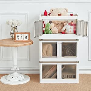 BTGGG 3 Pack Storage Boxes with Lids 40L*3 Plastic Foldable Storage ...