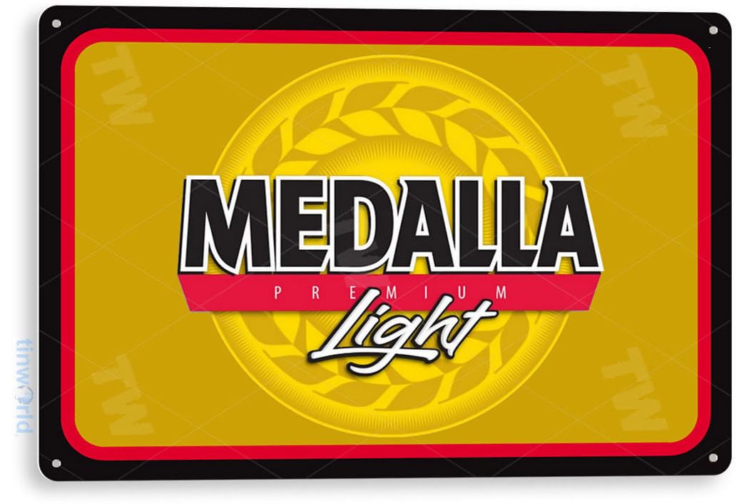Amazon.com : TIN SIGN Medalla Light Beer Sign Bar Sign Retro Brewery ...