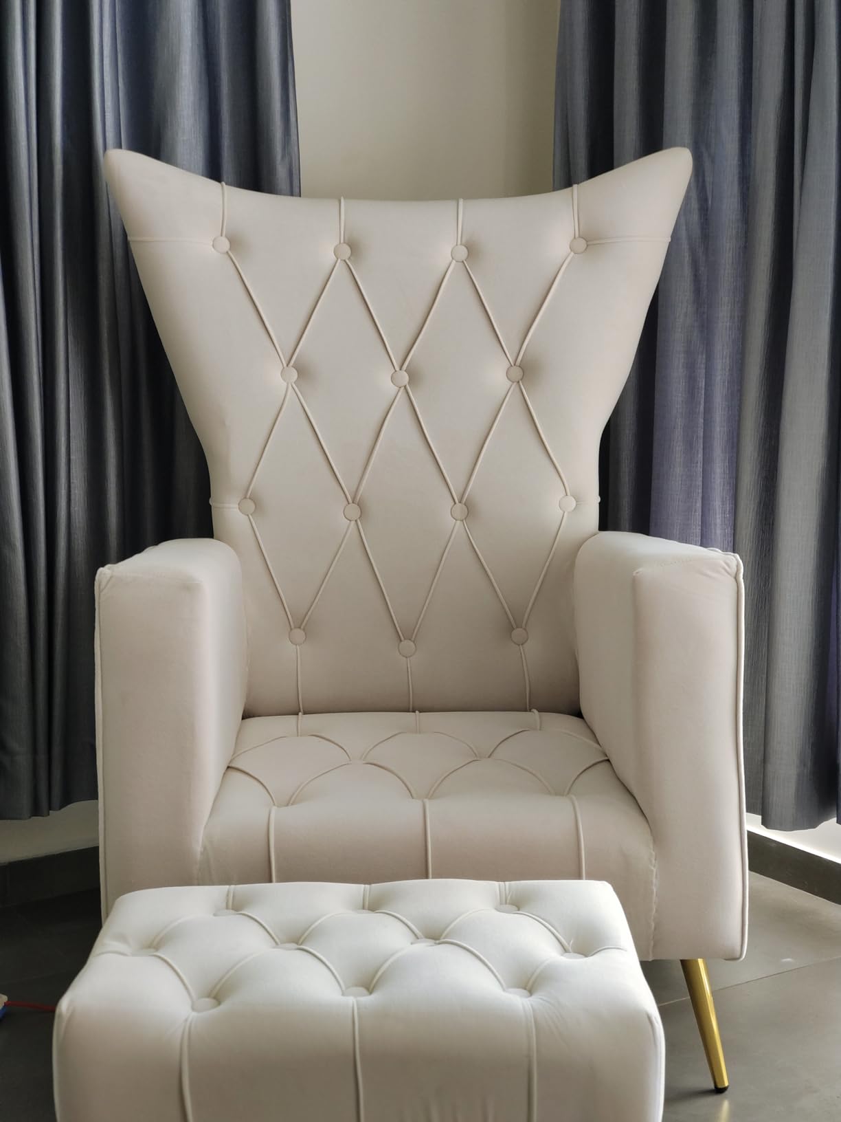 Bloo Mart High Back Arm Rest Chair Cushioned Lounge Chair Single Seater ...