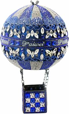 PENGZHI Women Hot Air Balloon Rhinestone Clutch Purse Sparkly Crystal ...