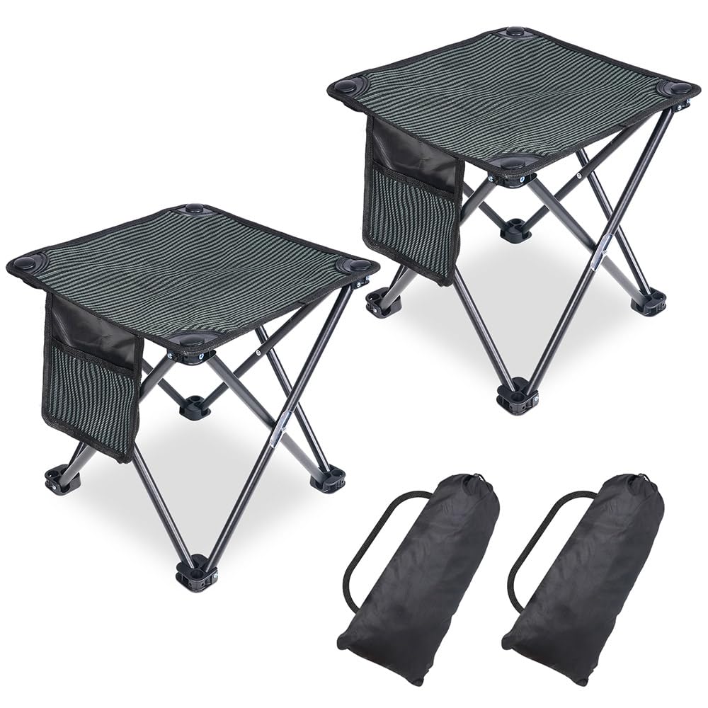 Amazon.com: Tevaibo 2 Pack Camping Stool Portable, 13.7 Inch Folding ...