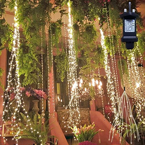Gresonic Waterfall Tree Fairy Lights, 10 Strands 100LED Plug in Mains ...