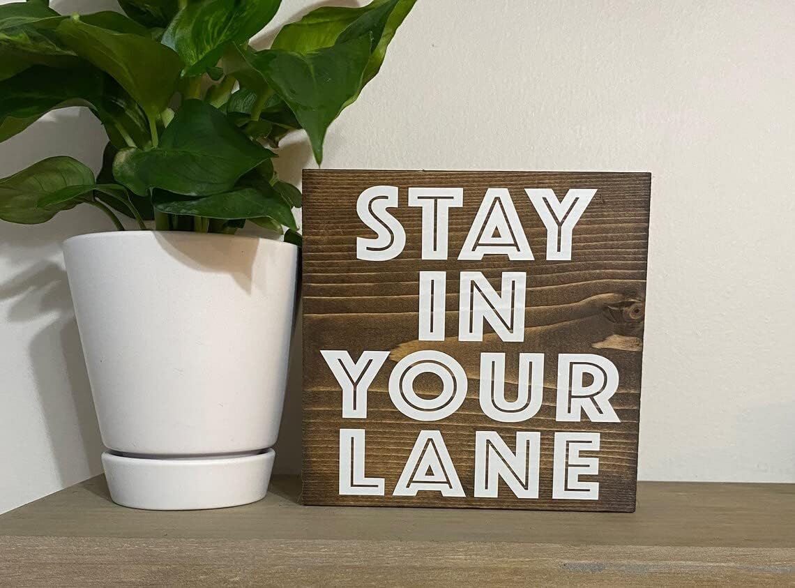 Amazon.com: Atsbh Tin Sign Stay in Your Lane Funny Office Humor/Desktop ...