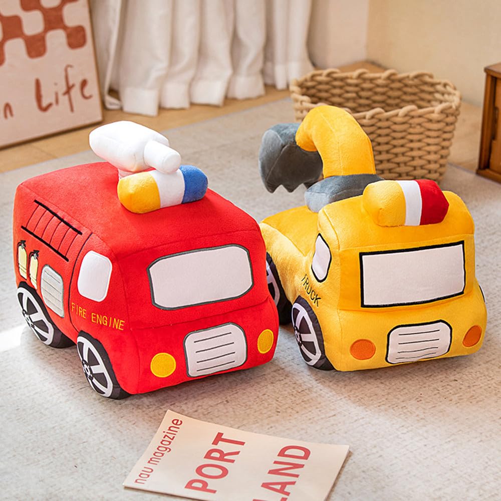 Snapklik.com : XIYUAN Red School Bus Plush Toy Car Cute Cartoon Pillow ...