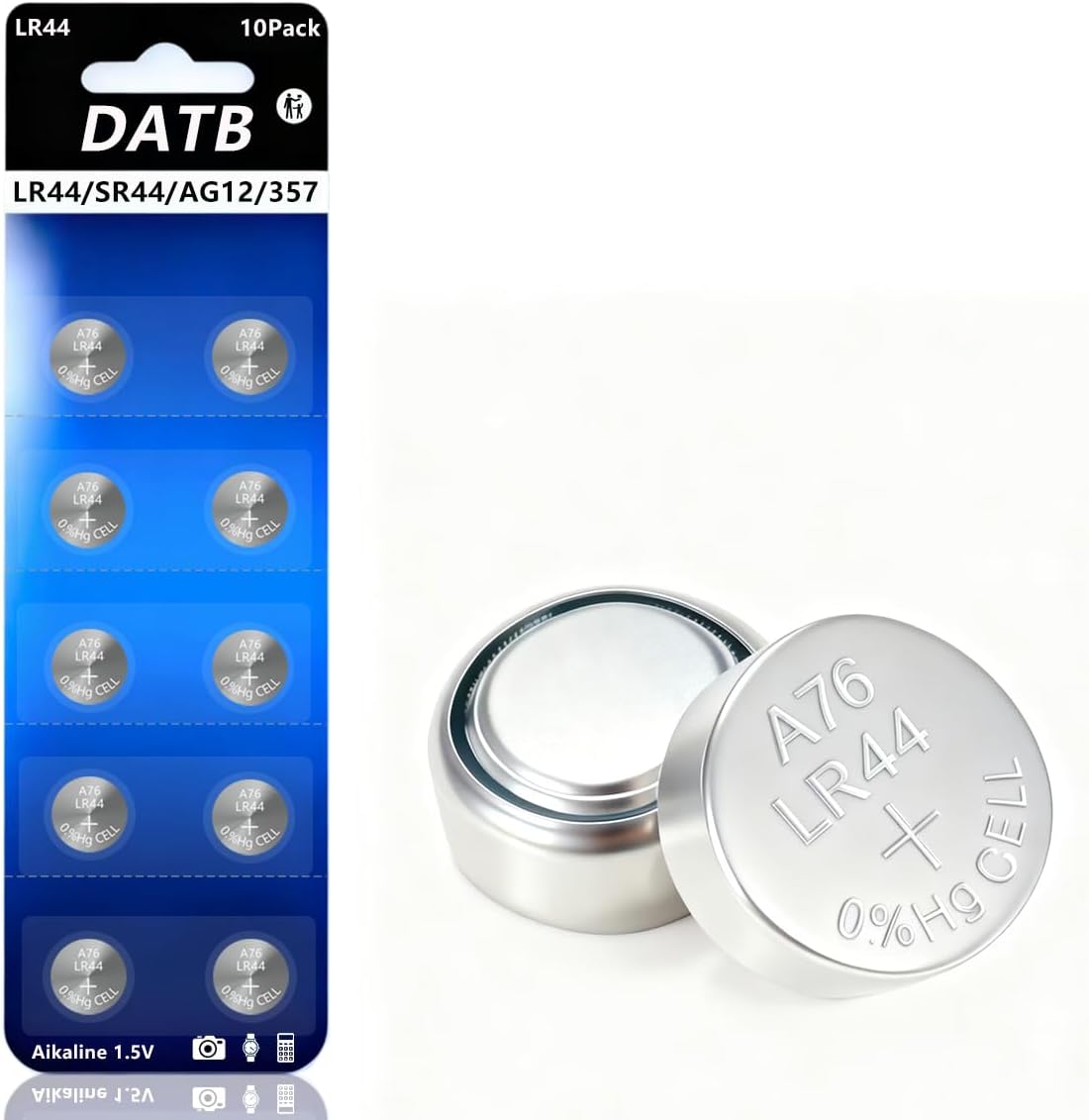 Amazon.com: DATB 10 Pack LR44 SR44 303 A67 AG13 357 Battery with Long ...