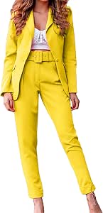 Amazon.com: Fall Women Clothes Long Sleeve Blazer High Waist ...